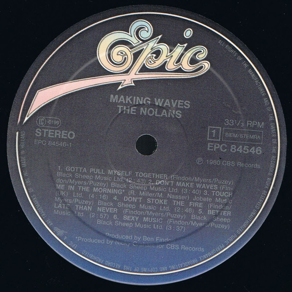 The Nolans - Making Waves - Nonstop Records