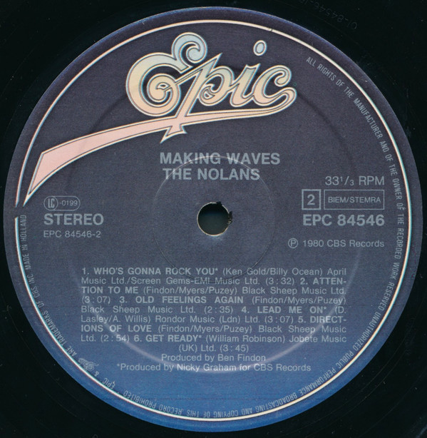 The Nolans - Making Waves - Nonstop Records
